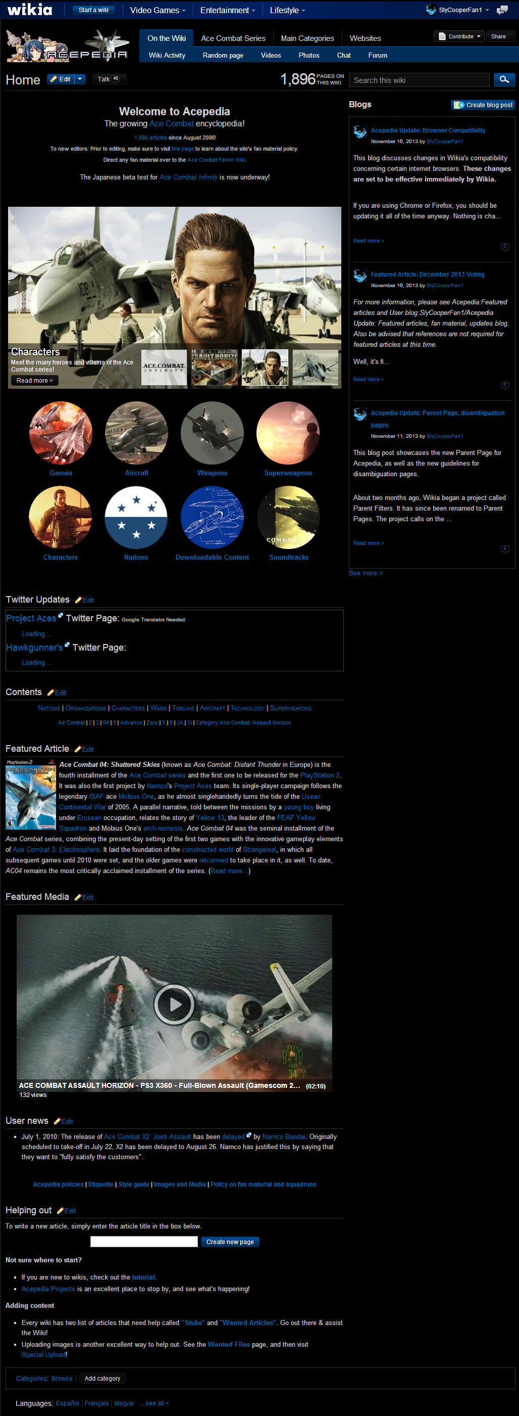 User blog:SlyAceZeta/Acepedia Update: Main Page and Fluid Layout ...